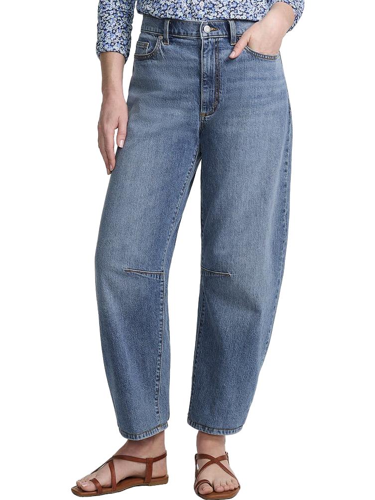 LANDS' END LANDS' END Soft Denim Relaxed Barrel Leg Ankle Jeans